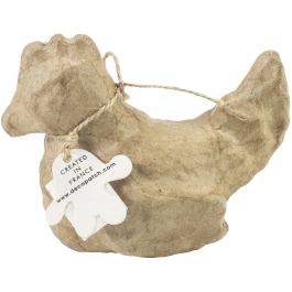Paper Mache Figurine 4.5Inch Laying Hen